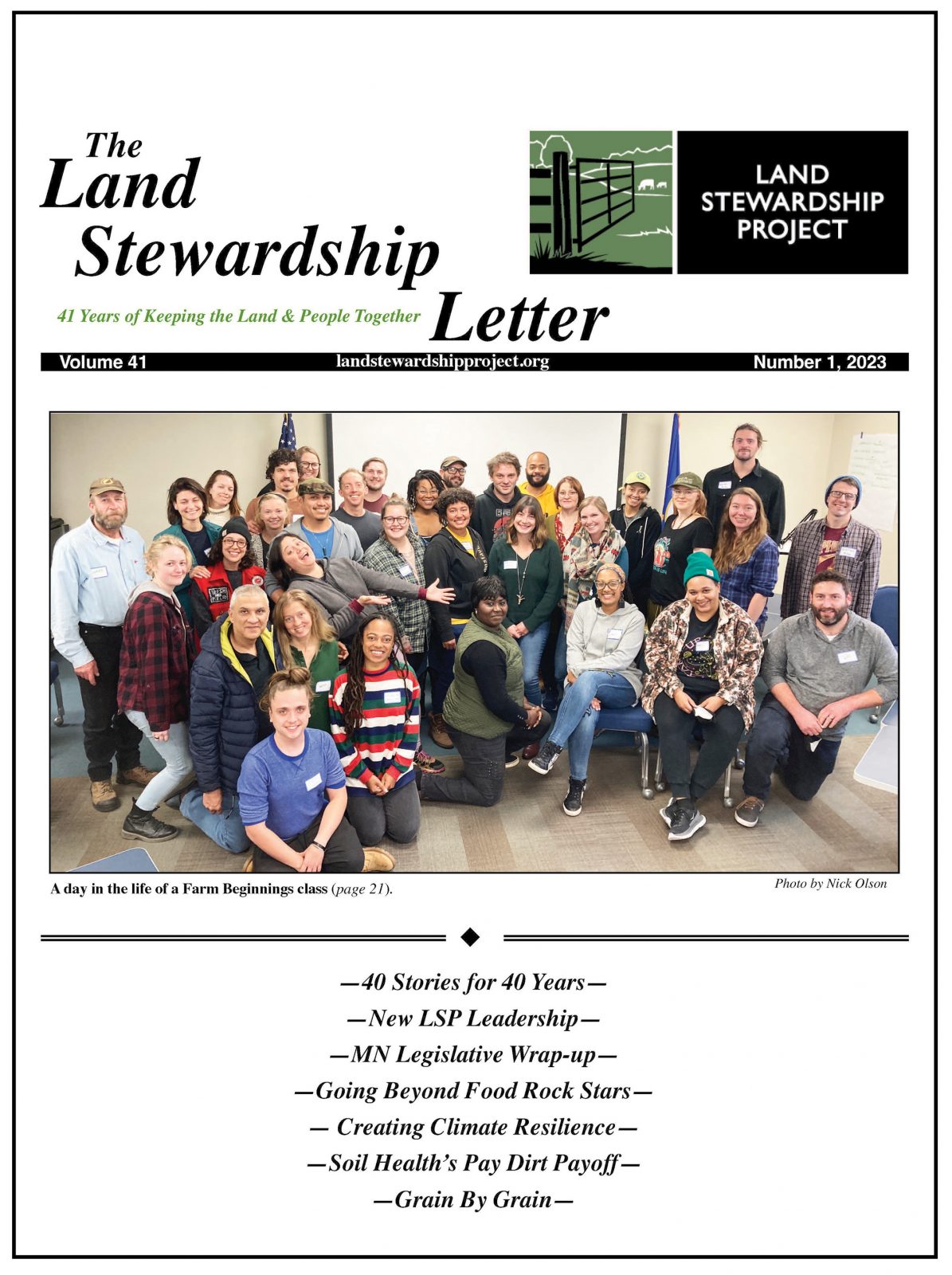 No. 1, 2023, Land Stewardship Letter - Land Stewardship Project