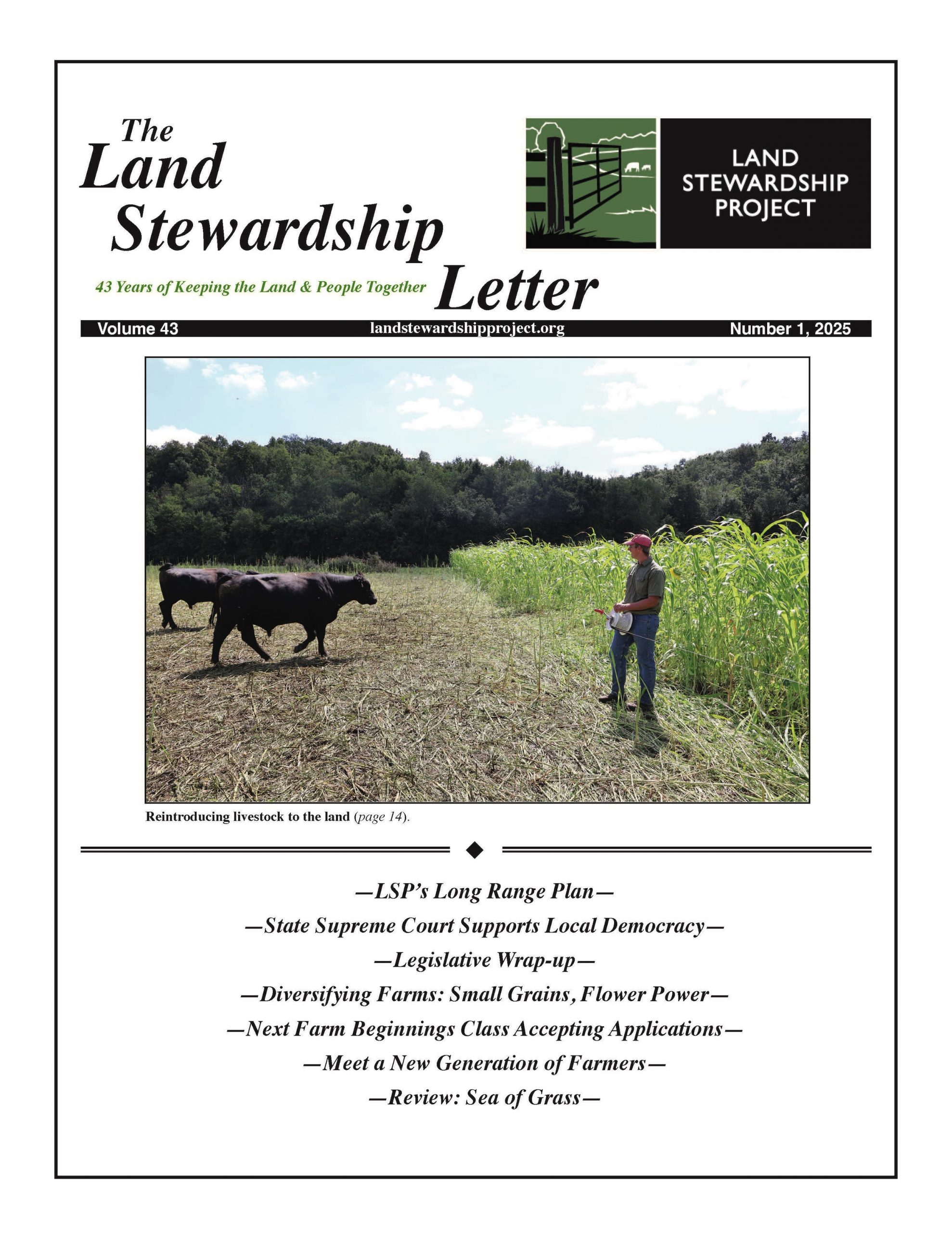 No. 1, 2025, Land Stewardship Letter - Land Stewardship Project