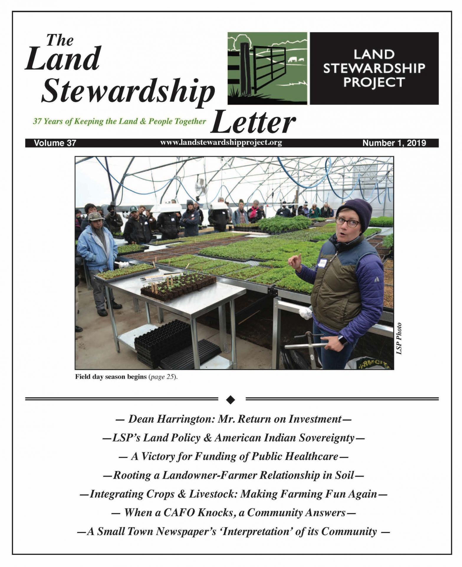 No. 1, 2019, Land Stewardship Letter - Land Stewardship Project