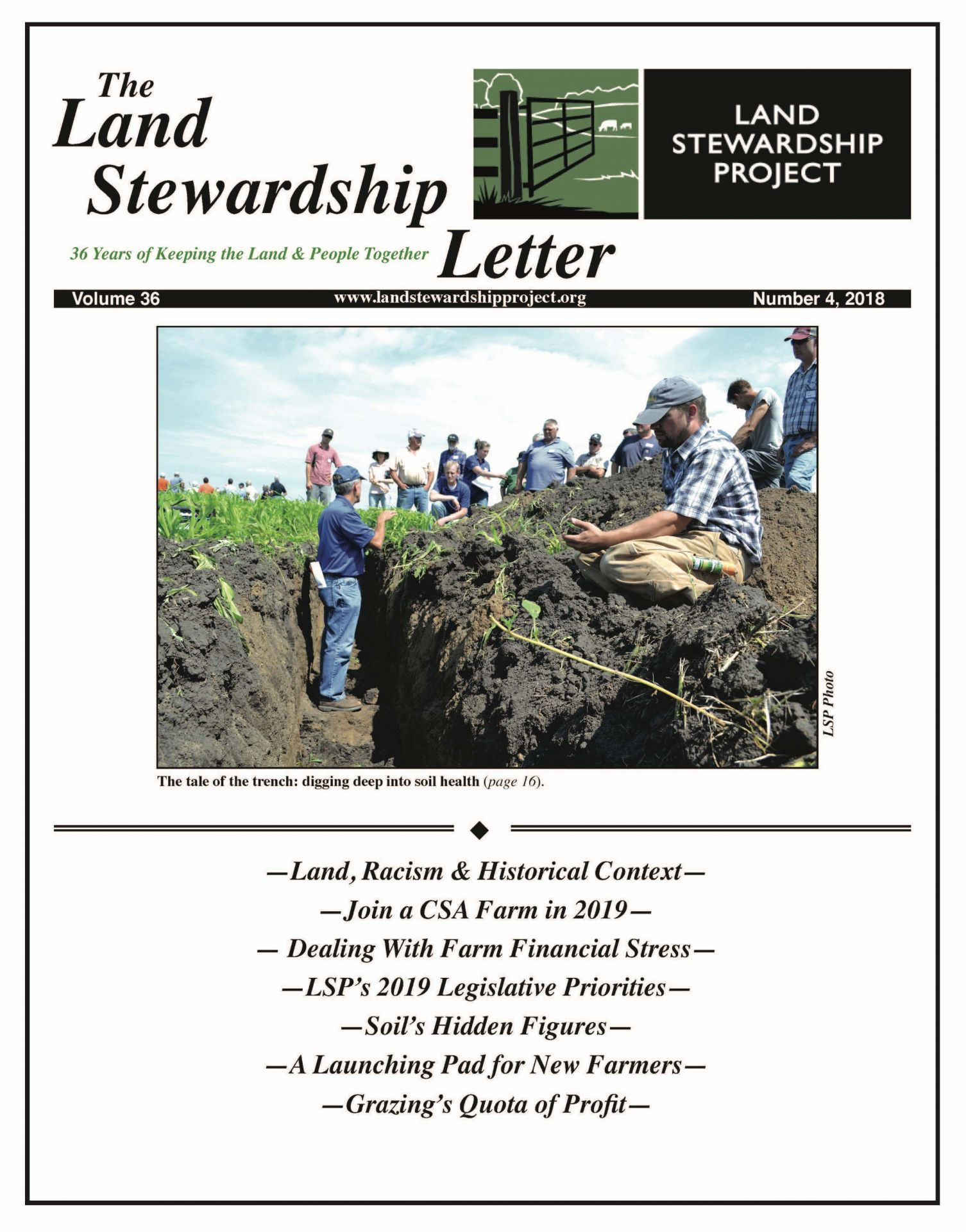 No. 4, 2018, Land Stewardship Letter - Land Stewardship Project
